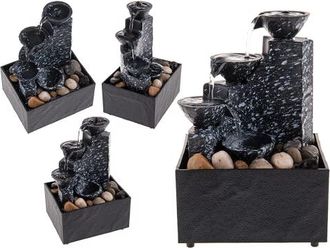 Out of the Blue Zimmerbrunnen mit Dekosteinen, ca. 17 x 9 x 11 cm, mit USB Kabel, L: 1m, aus Polystone