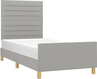 vidaXL Bettgestell ohne Matratze Hellgrau 80x200 cm Stoff Vidaxl