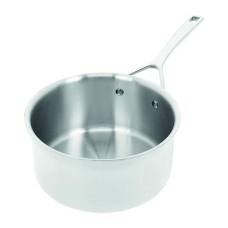 Demeyere Demeyere Essential 5 Hochwertige Stielkasserolle fuer Induktion und anderen Herdarten, Pfanne aus pflegeleichtem poliertem 5-lagigen Edelstahl, 30 Jah