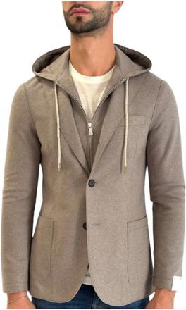 Eleventy Homme, Vestes, Beige, Taille: S Veste crois&eacute;e