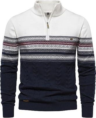 Generic Pull Homme Micro-Polaire Coton en Maille Uni paisseur Moyenne Doux Classique Moderne Douce Confortable Coupe Slim Grandes Tailles Facile dEntretien po