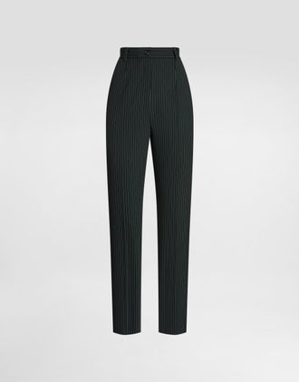 Dolce & Gabbana Hose Aus Wolle In Nadelstreifen-optik - Frau Hosen Und Shorts Mehrfarbig 42