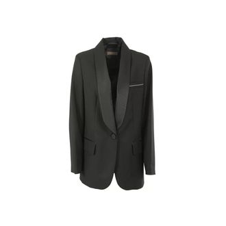PESERICO Shawl Collar Smoking Jacket - - Jackets - Damen - Schwarzk - M