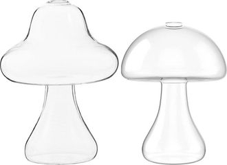 Cabilock 2 Stücke Hydrokultur Vase Glas Blumenvase Pilz Glasvase Glas Vase Pilz Form Micro Landschaft Sukkulenten Moos Blumentopf Terrarium Topf Glas Pilzvase 