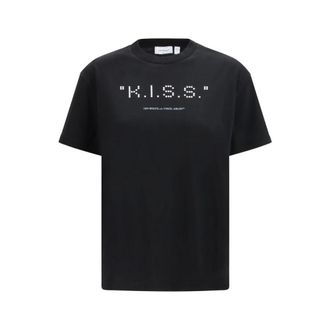 Off-white The Kiss Quote T-shirt - - Tops - Damen - Schwarzk - XS