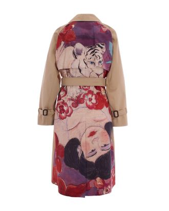 Max Mara Womens Trench Coat Plum Cotton Gabardine & Raincoats