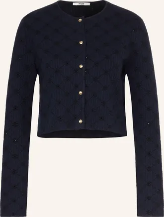 Maje Strickjacke Mit Schmucksteinen blau