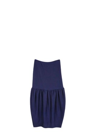 Victoria Beckham Klein Blue Crepe Peplum Hem Skirt Size XS