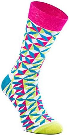 Rainbow Socks Unisexe Femme Homme - Une Paire de Chaussettes &agrave; Motifs G&eacute;om&eacute;triques - Chaussettes Color&eacute;es en Formes G&eacute;om&eacute;triques - 1 Paire - GEOMETRIC6-36-40