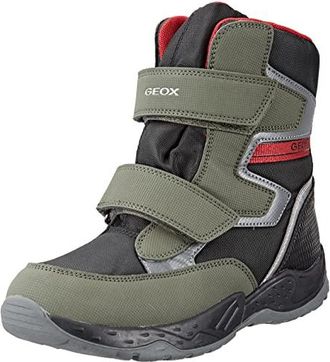 Geox Garçon J Sentiero Boy B Abx Bottines, Dk Green/Red, 24 EU