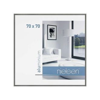 Nielsen Design Bilderrahmen, 70 x 70 cm, Aluminium, Schwarz matt, Posterrahmen zum Aufhängen im Hoch- & Querformat, Echtglas, C2