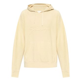 Givenchy Velours-Hoodie mit gepr&auml;gtem Logo - - Sweatshirts & Hoodies - Herren - Beige - S