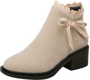 E.SSUE Bottes &agrave; Talons Hauts Femmes Bottines a Enfiler Sans Lacet Chaussures Chelsea Bottines DHiver Chaudes Bottines Imperm&eacute;Able Confortable Boots Equitatio