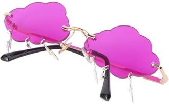 BESTONZON Lunettes de Soleil sans Monture de Nuage Verres Violets Style Streetwear Protection L&Eacute;blouissement Accessoires pour F&ecirc;tes et Sorties Lunettes Sp&eacute;ciale