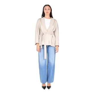 Herno Femme, Vestes, Beige, Taille: 42 FR Blazer Ceintur&eacute; &agrave; Revers Ch&acirc;le