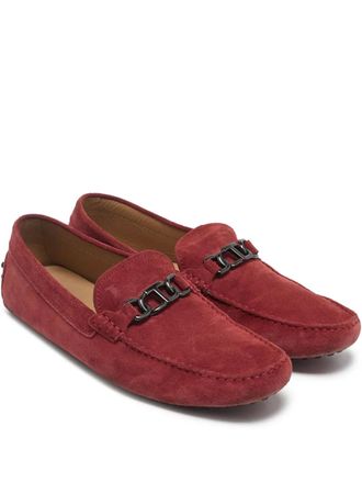 Tod's mocassins &agrave; d&eacute;tail de chaine - Rouge