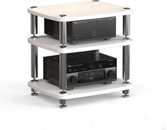 Generic HiFi Regal 4-stufiges Stereo-St&auml;nder, HiFi-Lautsprechergeh&auml;use Mit Vibrationsd&auml;mpfung, Modernes Stereo-Rack Aus Holz for Gaming, Besprechungsr&auml;ume, Wo
