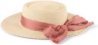 Au Printemps Paris Chapeau paille &agrave; d&eacute;tail noeud