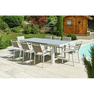 M&S Collection M&s - Table de jardin extensible en aluminium gris perle Ibiza 8 &agrave; 10 personnes