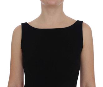 Dolce & Gabbana Floral Print Stretch Silk Dress - Black