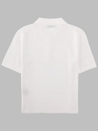 Tory Burch Viscose Pointelle Polo Shirt - White