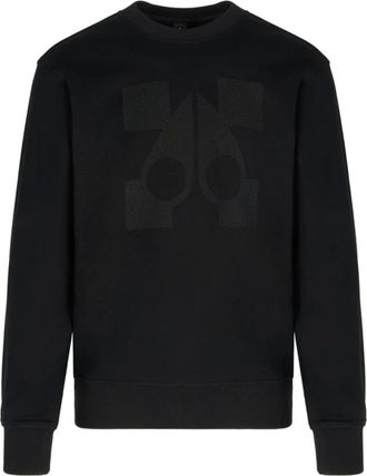 Moose Knuckles Homme, Sweatshirts et sweats à capuche, Noir, Taille: L SweaT-shirt en Coton Noir avec Col Rond