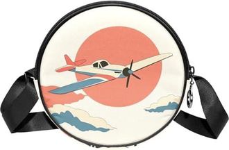 Generic Sac &agrave; bandouli&egrave;re rond pour femme, petit sac &agrave; bandouli&egrave;re avec fermeture &eacute;clair, bretelles r&eacute;glables, style d&eacute;contract&eacute;, pour femmes et filles