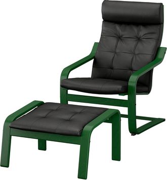 IKEA PO&Auml;NG Sessel und Hocker
