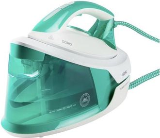 Domo DO7118S Dampfbügelstation - Keramiksohle - Anti-Kalk-Funktion - Automatische Abschaltung - 6,5 bar - 1,5 L - 2400 W - Weiß/Grün