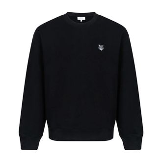 Maison Kitsun&eacute; Homme, Sweatshirts et sweats &agrave; capuche, Noir, Taille: L SweaT-shirt Confort T&ecirc;te de Renard Fox Head