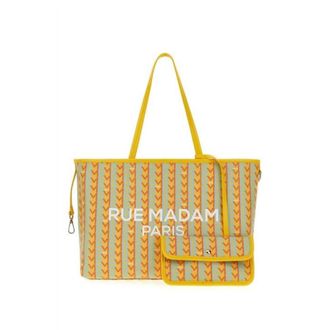 Rue Madam Gelbe Monogramm Einkaufstasche mit Wendbarer Clutch - - Bags - Damen - Mehrfarbig - ONE SIZE