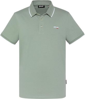 Schott NYC Herren Psausteen Poloshirt, grün, XL