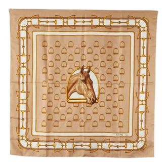 Celine Foulard en soie Pre-owned - Femme - Pre-owned - Beige - Taille: ONE Size
