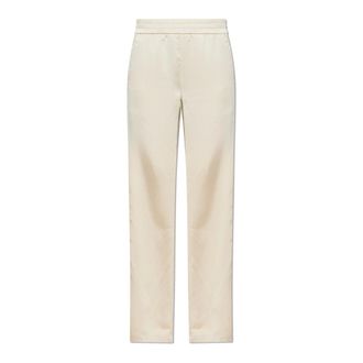 Off-white Femme, Pantalons, Beige, Taille: 40 FR Pantalon en satin avec logo imprim&eacute;