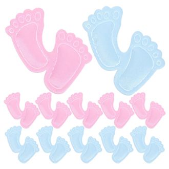 Valiclud 200st&uuml;cke Fu&szlig;abdruck-Dekorationen aus Vliesstoff in Rosa und Blau f&uuml;r Gender-Reveal-Partys Babyfeiern und Tischdeko Streudeko mit Konfetti Willkommens