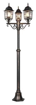 Trio Leuchten Au&szlig;en Wegeleuchte Volturno 405960328, Aluminium Druckguss, Glas klar, exkl. 3x E27