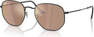 Ray-Ban Hexagonal Flat Lenses Sonnenbrillen Schwarz Fassung Braun Glas 51-21