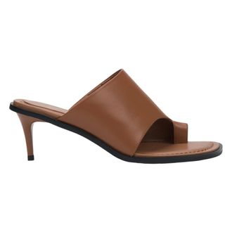 Estro & Luminara Femme, Chaussures, Brun, Taille: 40 EU Mules &agrave; Talons Aiguilles avec Anneau dOrteil
