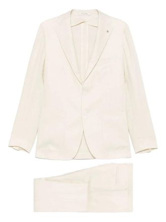Tagliatore costume en lin &agrave; veste &agrave; deux boutons - Tons neutres
