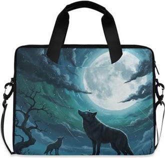 Alaza Sac pour ordinateur portable de 40,6 à 15,6 pouces, sacoche pour ordinateur portable pour femme, homme, étudiant, travail, voyage, bandoulière, Wolf I