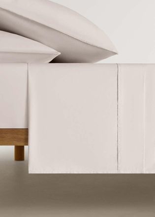 Mango Drap plat percale de coton 300 fils lit 180/200 cm gris clair/pastel - Home - Lit 180/200 cm - MANGO HOME