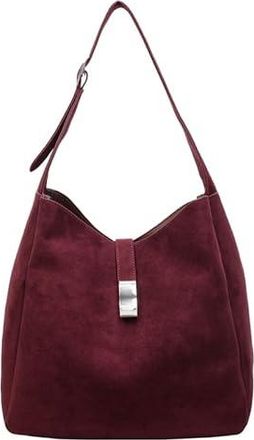 Generic Sac Hobo en daim synth&eacute;tique de grande capacit&eacute; pour voyage, universit&eacute;, travail, travail, voyage, travail, shopping, voyage, bordeaux, 300 x 140 x 30