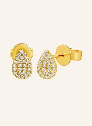Leaf Ohrstecker Drops Aus 18 Karat Gelbgold Mit Diamanten gold