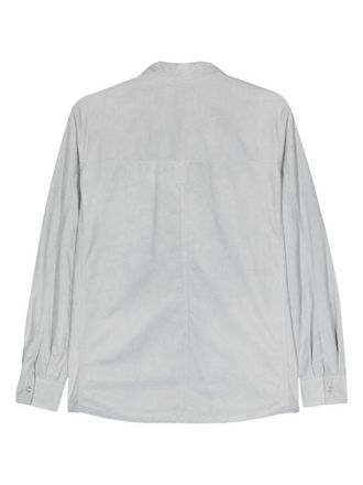Eleventy Womens Press-Stud Suede Shirt Grey Ss24 W