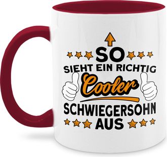 Shirtracer Tasse Tassen 325ml - Statement Spr&uuml;che - So sieht ein richtig cooler Schwiegersohn aus - Schwiegersohn Geschenk Schwiegersohn Bester - 325 ml - Bordea