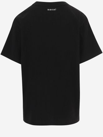 sacai Womens T-Shirt Black Cotton T-Shirts & Jerseys