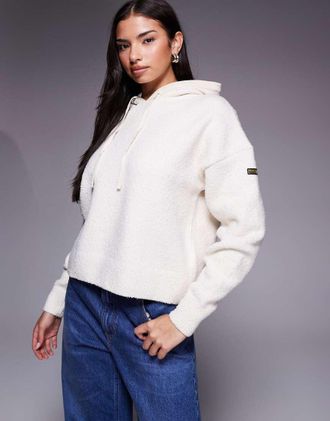 Barbour Katya - Kapuzenpullover aus Strick in Wolkenwei&szlig;