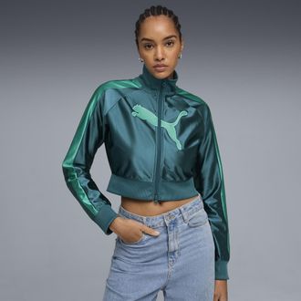 Puma FUTURE.PUMA.ARCHIVE T7 Cropped Trainingsjacke Damen, Kleidung, Gr&uuml;n, XL