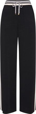 Elena Miro Femme, Pantalons, Noir, Taille: 42 FR Pantaloni palazzo misto viscosa