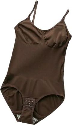 Generic YUJIEBB Body gainant grande taille pour femme, body sculptant, sous-v&ecirc;tement une pi&egrave;ce amincissant, marron, XXL